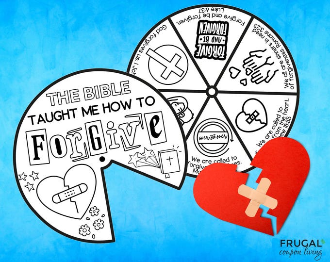 Forgiveness Coloring Wheel Printable, Forgiveness Craft for Kids, I ...
