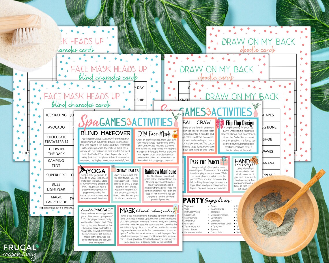 Spa Party for Kids Games & Activities Spa Party Printables | Etsy