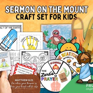 Jesus' Sermon on the Mount Craft Set - 10 Printable Bible Crafts for ...