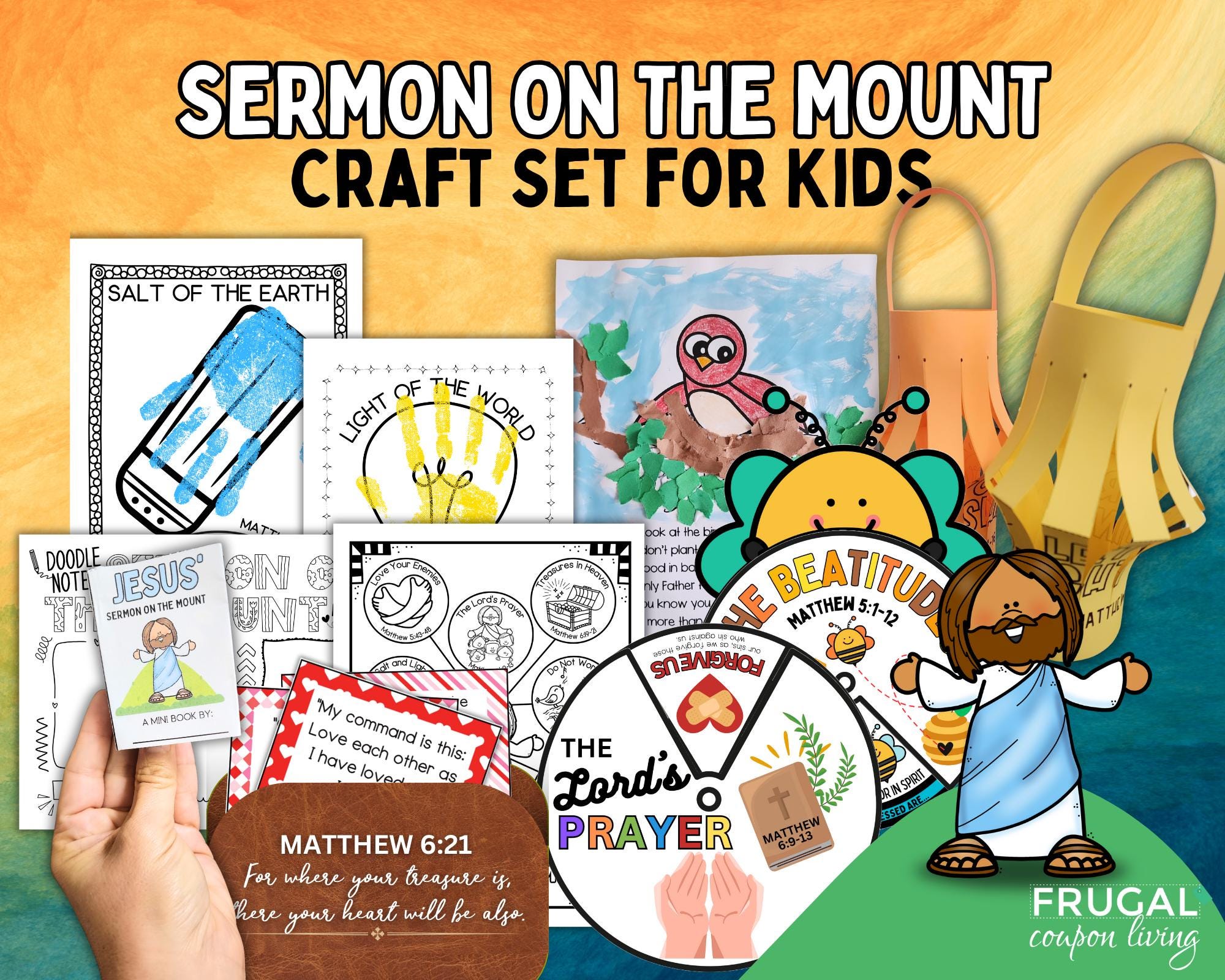 Jesus' Sermon on the Mount Craft Set - 10 Printable Bible Crafts for ...