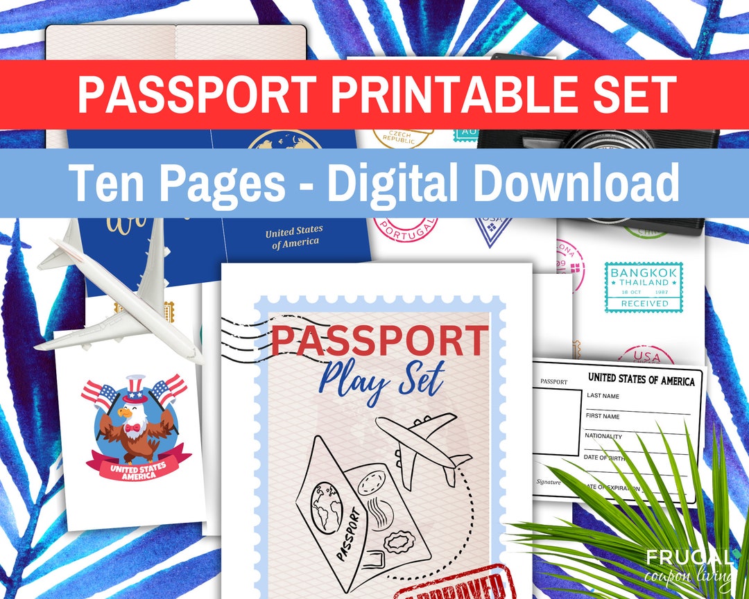 Pretend Passport for Kids | Printable Passport Template With Stamps ...