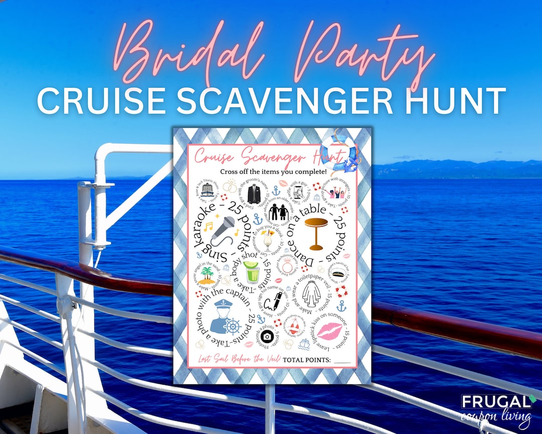 Bachelorette Cruise Scavenger Hunt | Nautical Bachelorette Scavenger ...