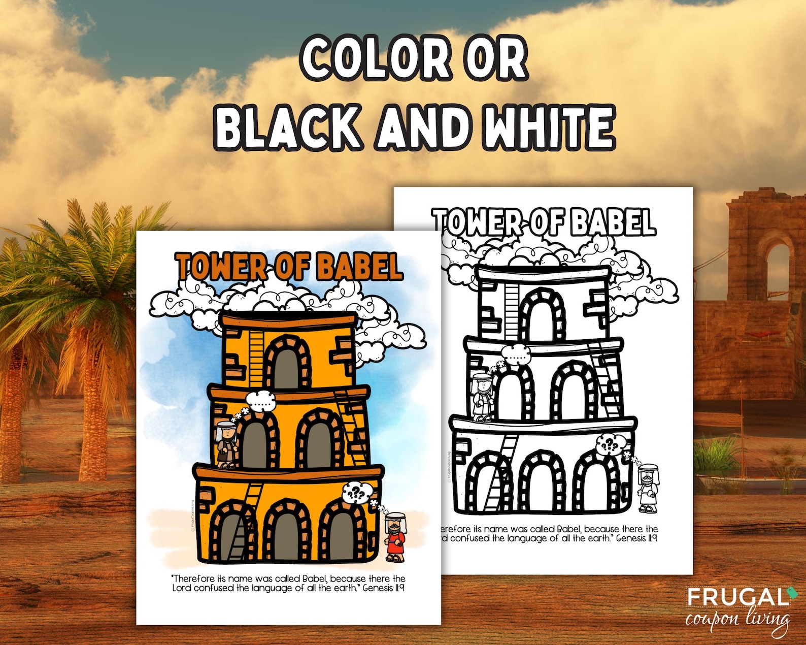 Tower of Babel Pop-up Craft for Kids, Genesis 11:1-9 Tower of Babel ...