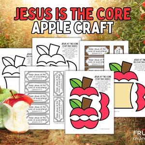 Christian Apple Craft, Sunday School Activity, Keep Jesus at the Core ...