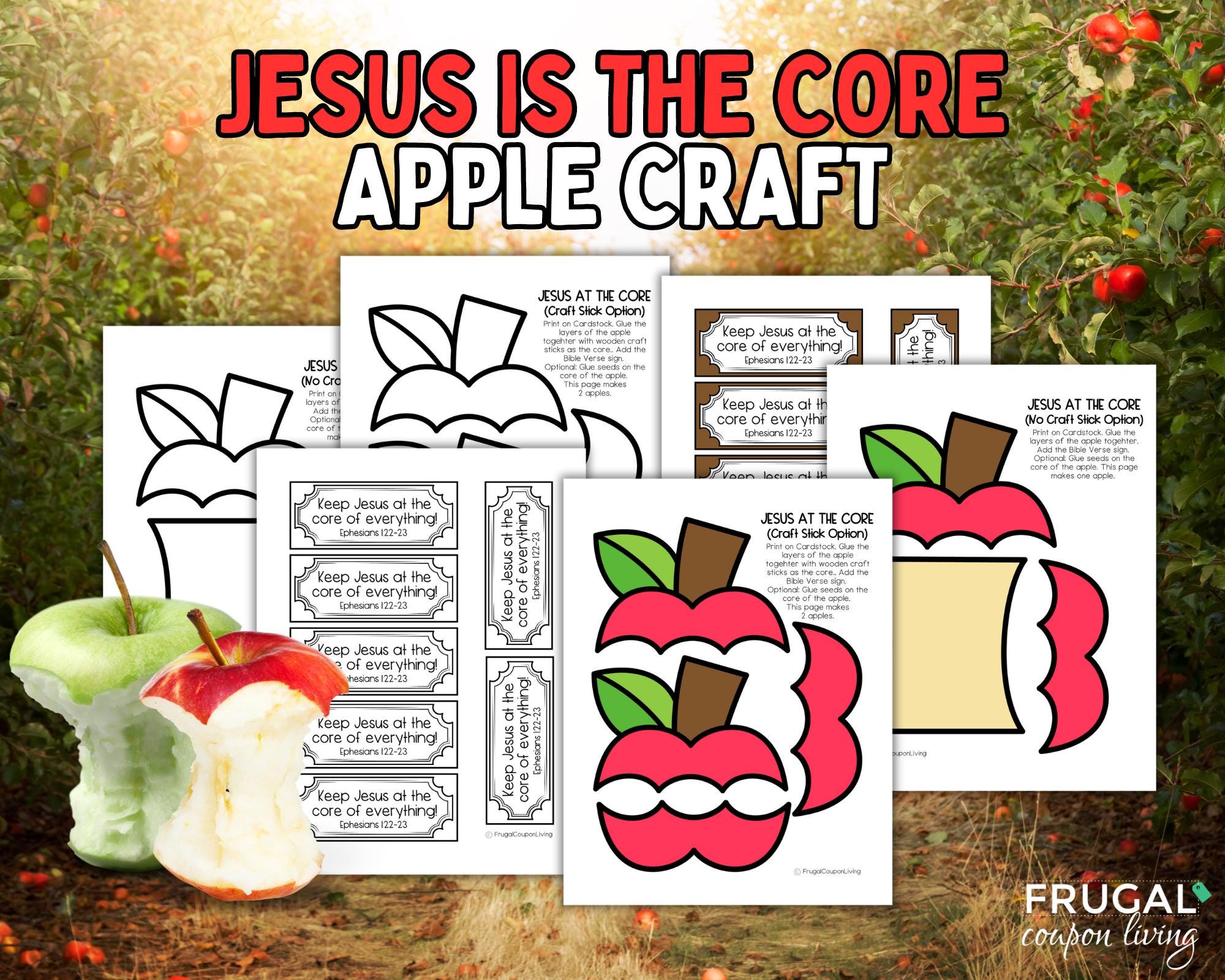 Christian Apple Craft, Sunday School Activity, Keep Jesus at the Core ...