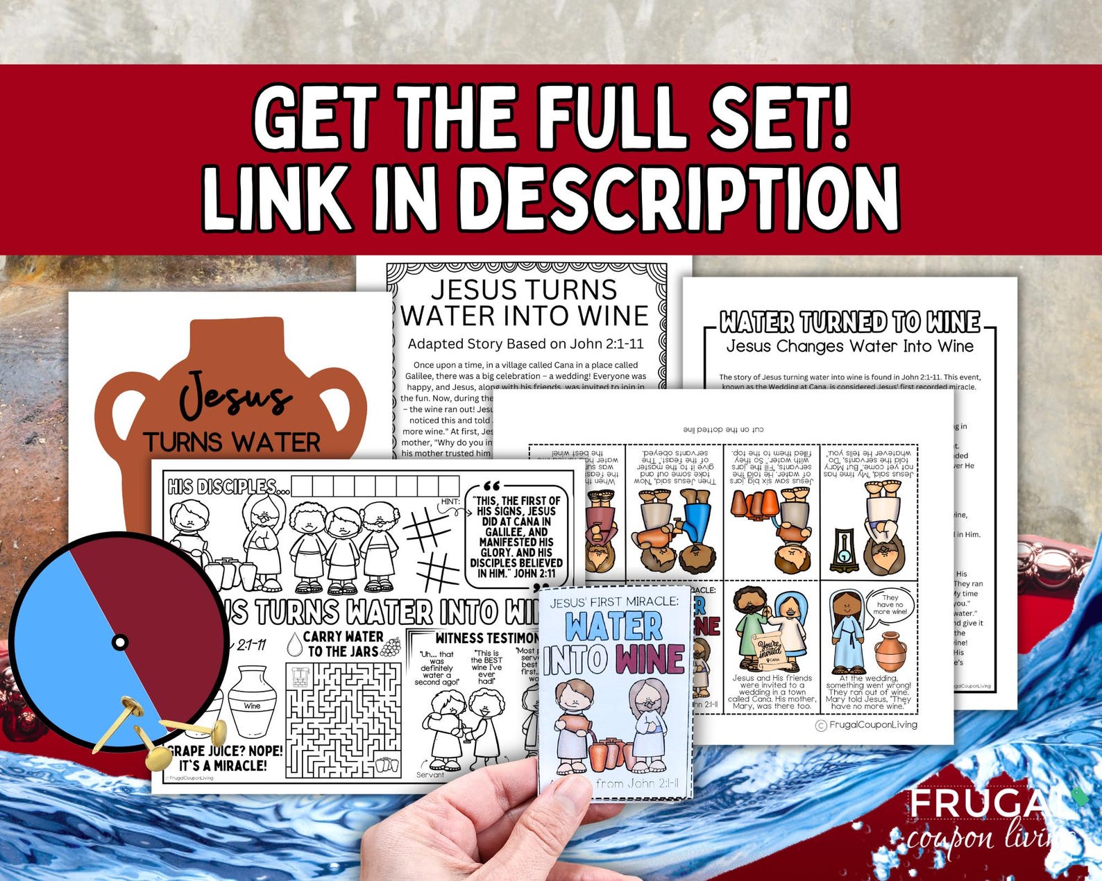 Jesus Turns Water Into Wine Story & Bible Wheel Craft for Kids, Wedding ...