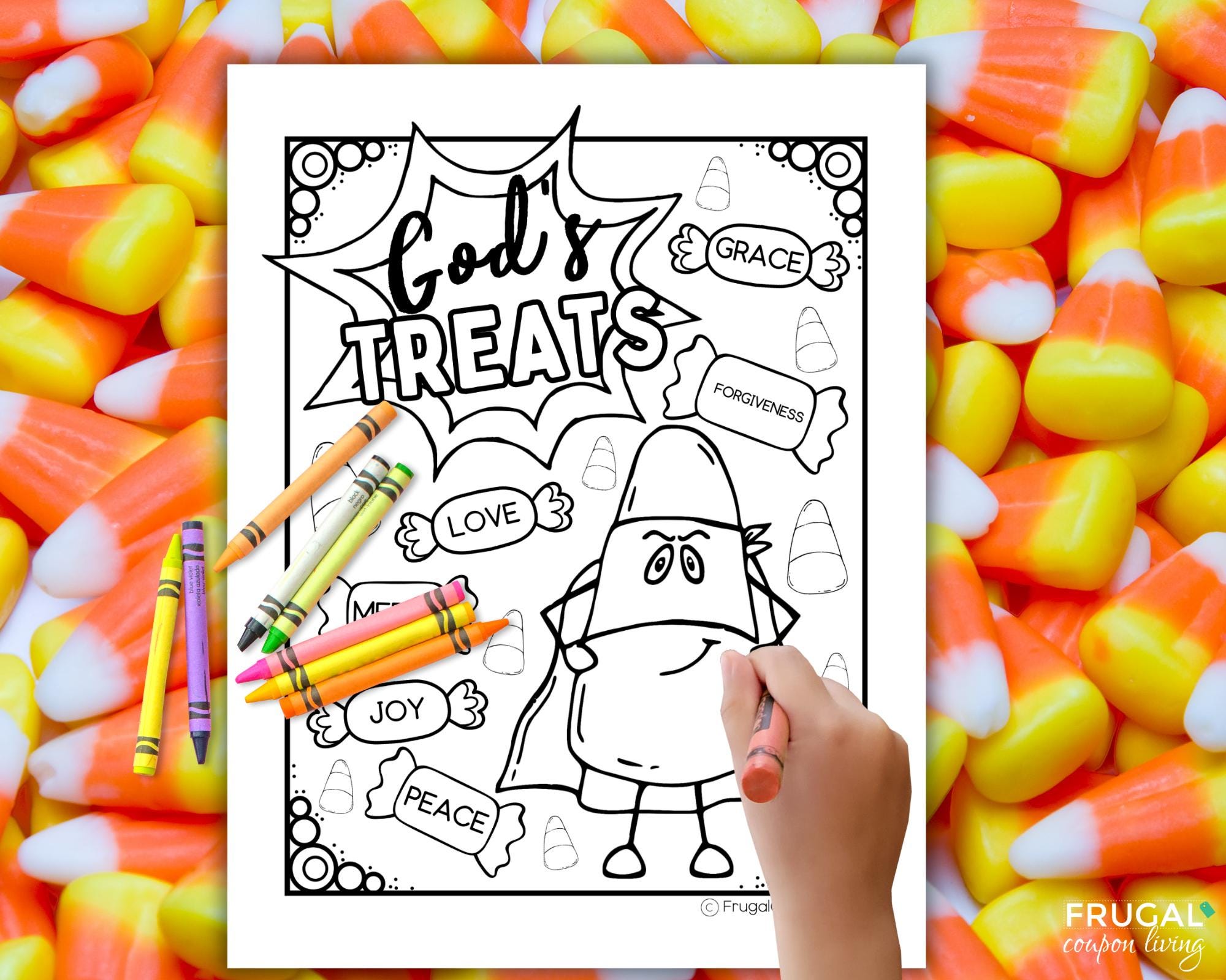 Christian Halloween Printable Set, God's Treats Color Wheel Craft ...