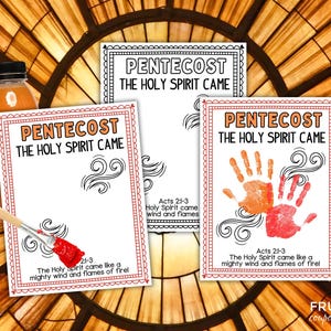 Pentecost Coloring Page & Handprint Art for Kids, Pentecost Craft for ...