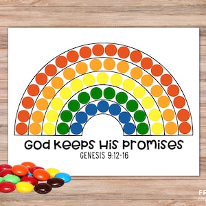 God's Promise Rainbow Dot Marker Toddler Christian Craft, Dot Painting ...