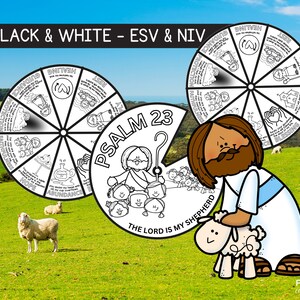 Psalm 23 Coloring Wheel Printable | the Lord is My Shepherd Bible Story ...