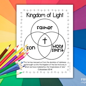 Holy Trinity Kingdom of Light Art for Kids, 3 Circle Color Wheel Venn ...