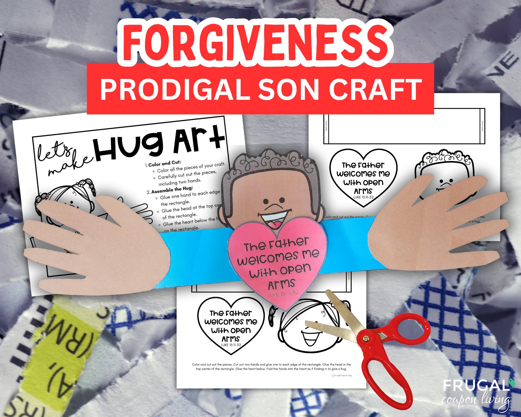 Forgiveness Craft for Kids - the Prodigal Son Hug Craft Printable Bible ...