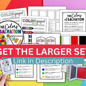 Colors of the Gospel Printable Salvation Card Set, Sunday School Color ...