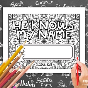 He Knows My Name Bible Verse Coloring Page, I Have Called You by Name ...