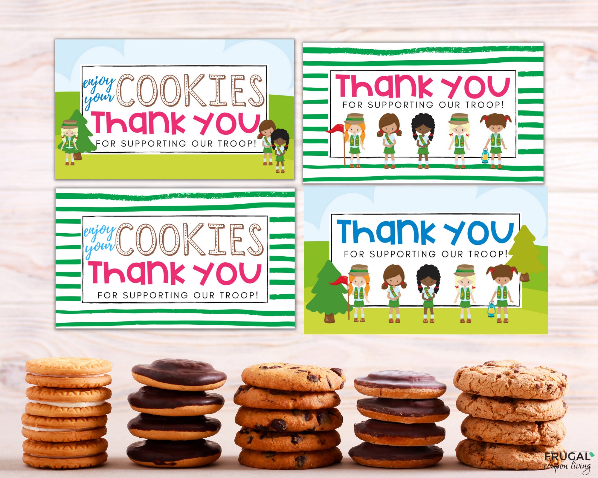 Girl Scout Thank You Tags | Four Girl Scout Thank You Cards Printable ...