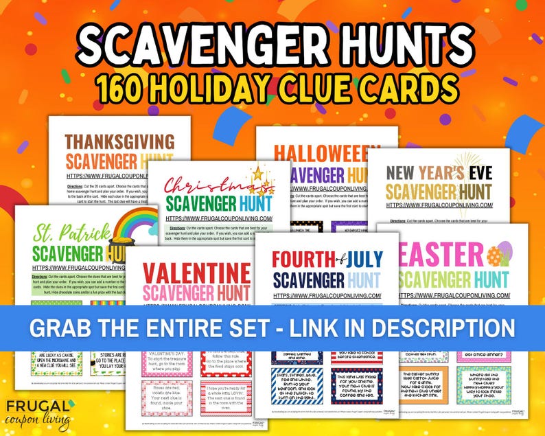 July 4th Scavenger Hunt for Kids, 20 Rhyming Independence Day Cards for ...