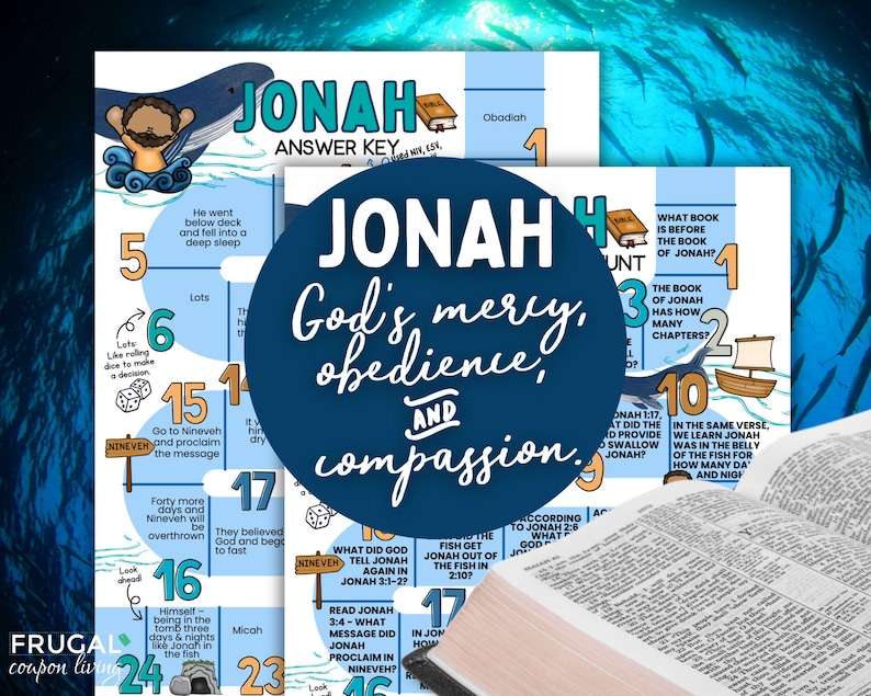Jonah Bible Scavenger Hunt, Minor Prophets Old Testament Bible Trivia ...