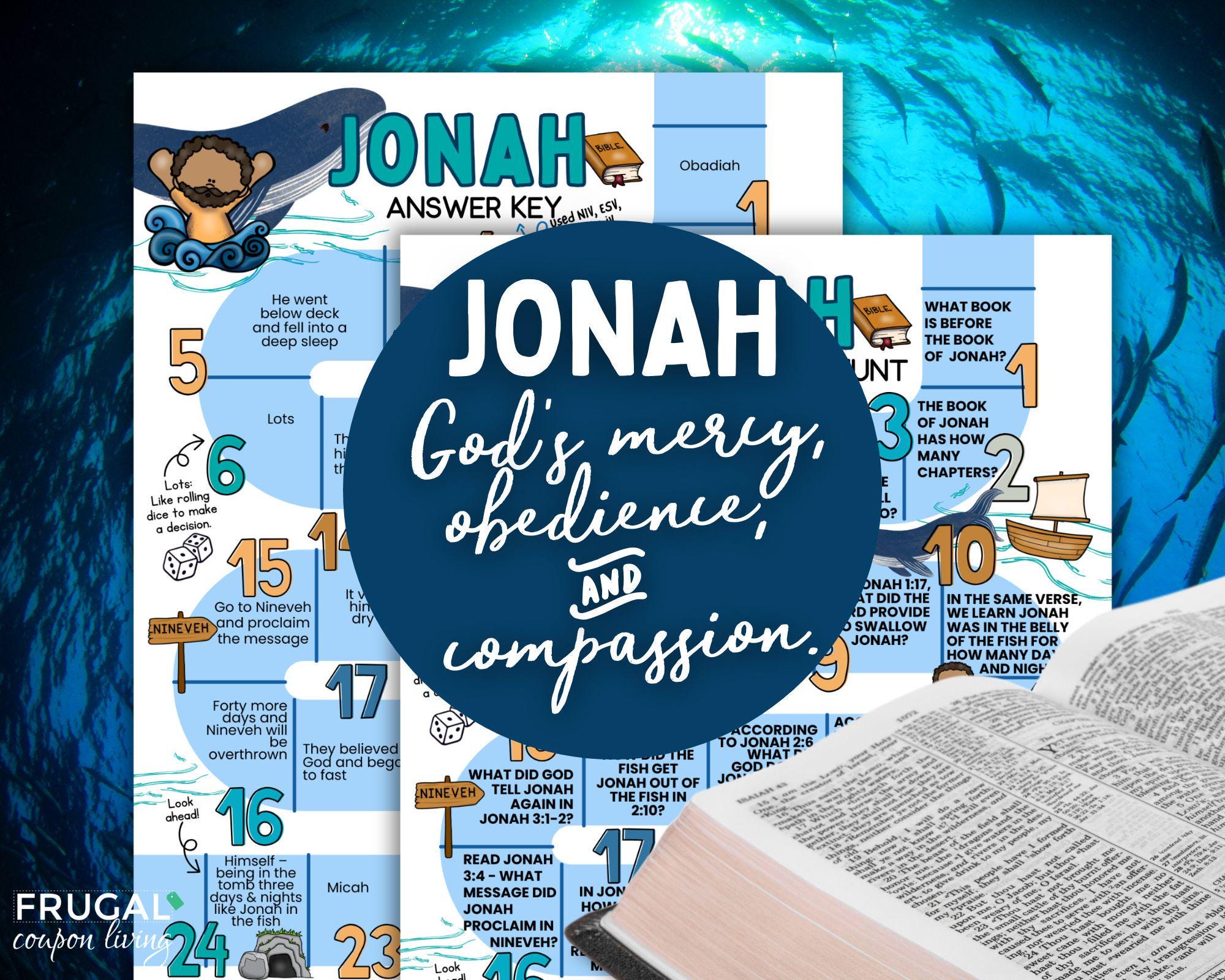 Jonah Bible Scavenger Hunt, Minor Prophets Old Testament Bible Trivia ...