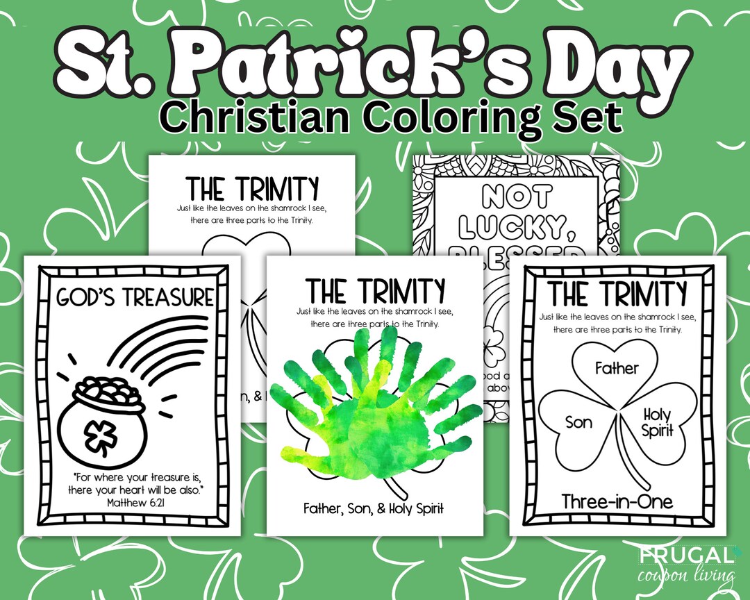 Christian St. Patrick's Day Printable Set, Holy Trinity Coloring Pages ...
