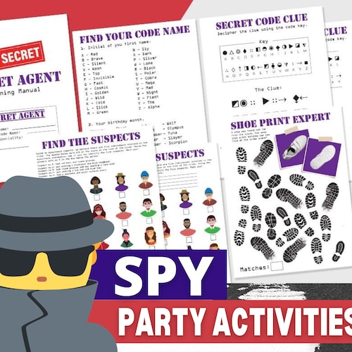 Spy Birthday Party Activities for Kids Spy Party for Kids - Etsy