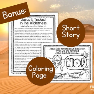 Jesus Tempted in the Desert Bible Wheel Craft, Matthew 4:1-11 Story ...