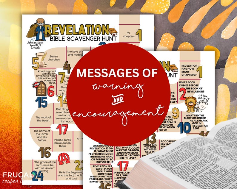 Revelation Bible Scavenger Hunt, Book of Revelation Activity Printable ...