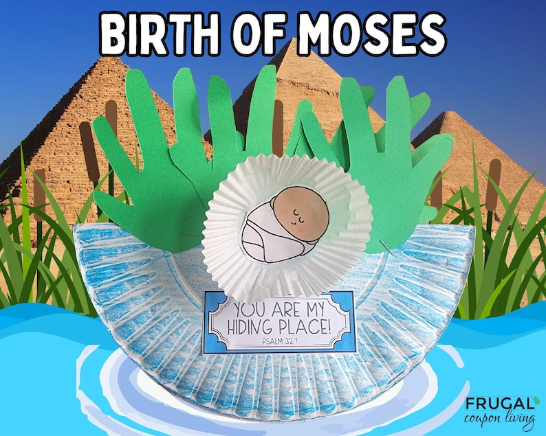 Baby Moses Bible Craft for Kids, Exodus 2 & Psalm 32:7 "You are My ...