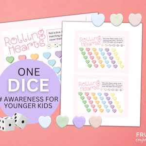 Valentine Conversation Hearts Candy Dice Game for Kids | Rolling Hearts ...