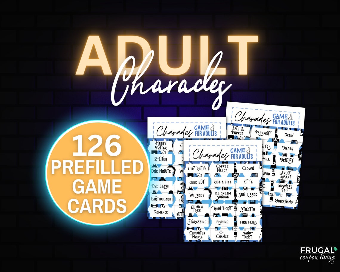 Charades for Adults | 162 Charades Cards Game for Adults | Printable ...