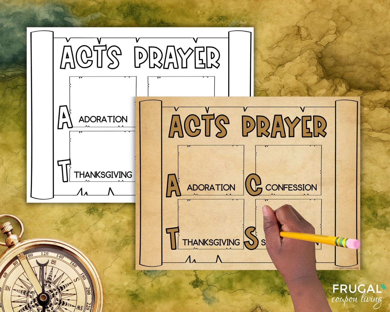 How to Pray ACTS Prayer, Navigate ACTS Method Prayer Model Coloring ...
