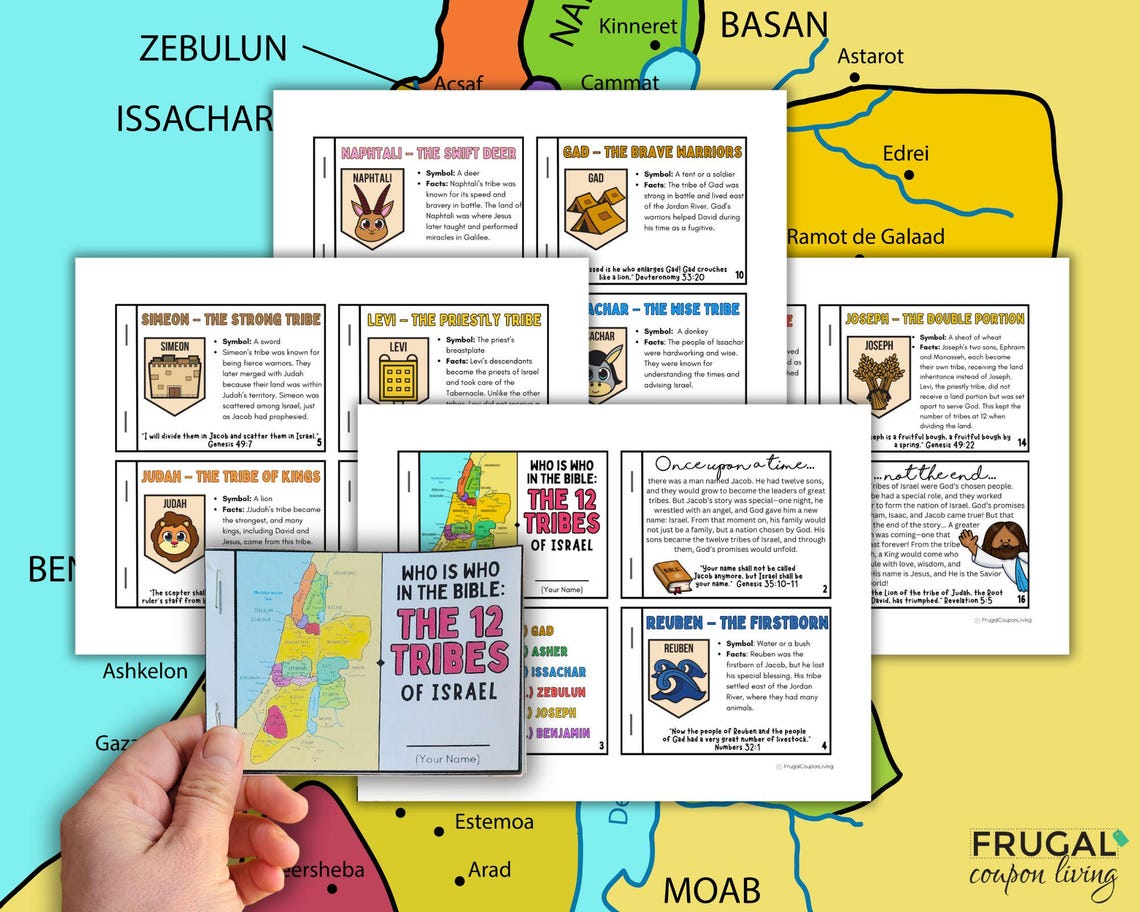 12 Tribes of Israel Bible Craft Story Book, 12 Tribes of Judah Facts ...