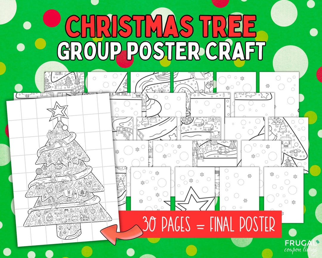 Christmas Tree Collaborative Coloring Poster, Group Activity for ...