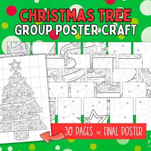 Christmas Tree Collaborative Coloring Poster, Group Activity for ...