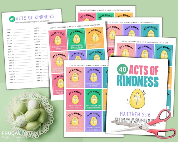 Easter Themed Random Acts of Kindness Cards | 40 Days of Lent for Kids ...