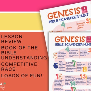 Genesis Bible Scavenger Hunt, Book of Genesis Bible Study, Old ...