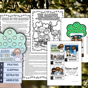 Jesus Prays in the Garden Flipbook Bible Craft for Kids, Jesus Praying ...