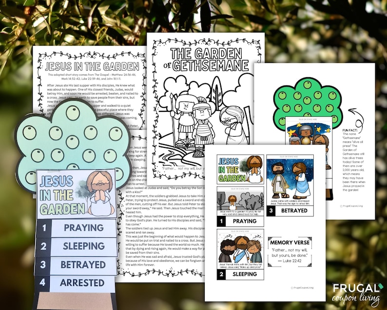 Jesus Prays in the Garden Flipbook Bible Craft for Kids, Jesus Praying ...
