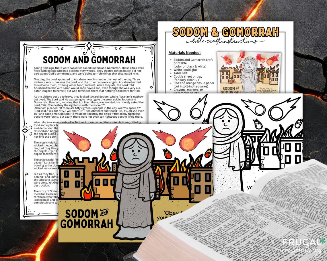 Sodom and Gomorrah Craft, Genesis 18-19 Old Testament Bible Story for ...