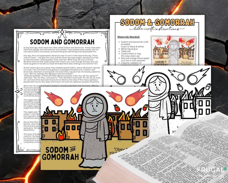 Sodom and Gomorrah Craft, Genesis 18-19 Old Testament Bible Story for ...