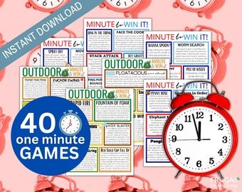 Minute to Win It Party Printable Group Party Games, 60 Second Group ...