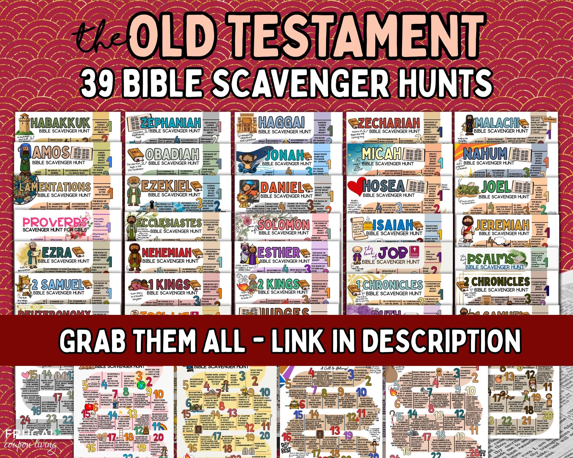 Leviticus Bible Scavenger Hunt, Old Testament Bible Trivia Printable ...