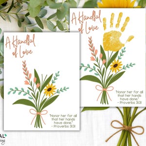 Mothers Day Bible Craft, Mom Handprint Art, Printable Bible Verse Gift ...