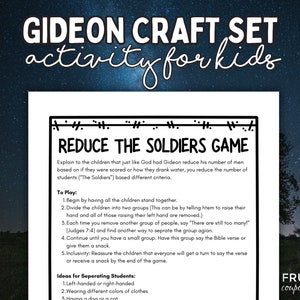 Gideon Craft Bundle for Kids, Judges 6-8 Gideon's Army of 300 Bible ...
