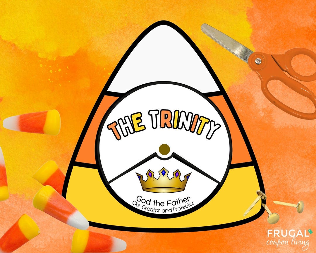 Trinity Wheel Candy Corn Craft Coloring Wheel, God is 3-in-1 Father ...