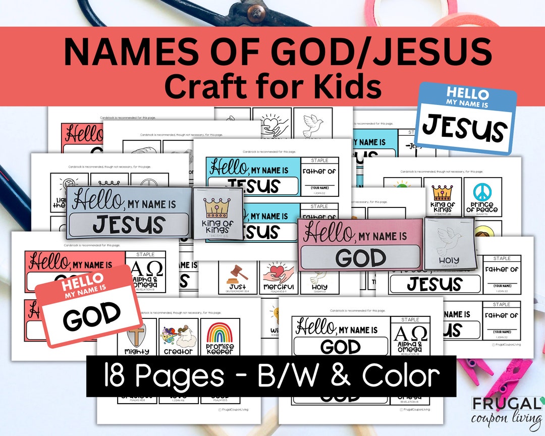 Names of Jesus & Attributes of God Name Tag, Hello My Name Is...creator ...
