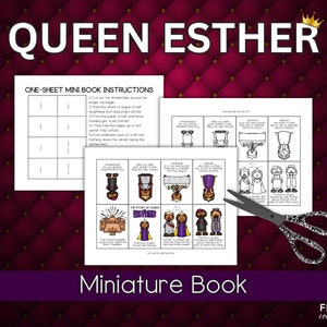 Queen Esther Activity Sheets, Bible Story Queen Esther Crafts for Kids ...