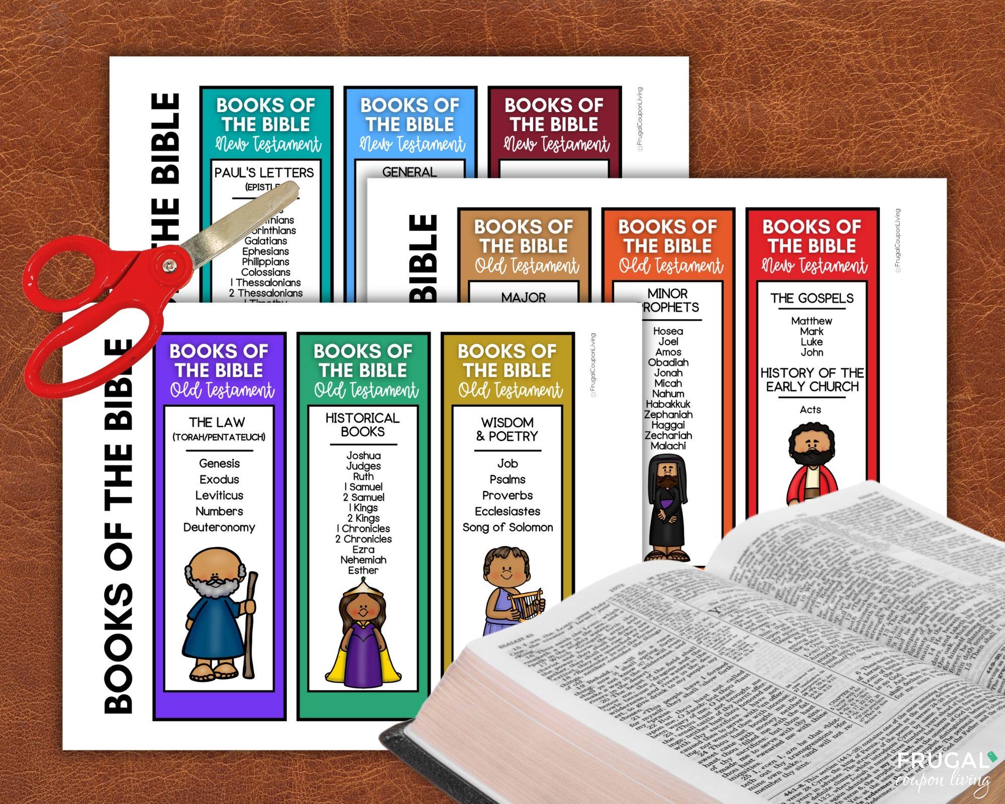 Books of the Bible Coloring Bookmarks for Kids, 66 Books of the Bible ...