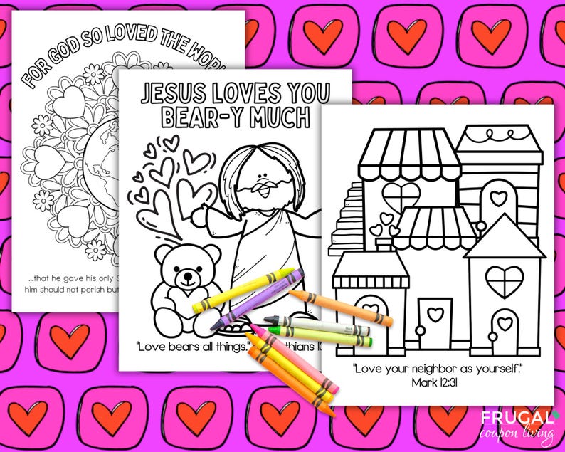 Christian Valentine's Day Coloring Pages, Kids Church Valentine Sunday ...