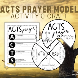 Acts Model Prayer Coloring Wheel & Worksheet, Teaching Acts Prayer ...
