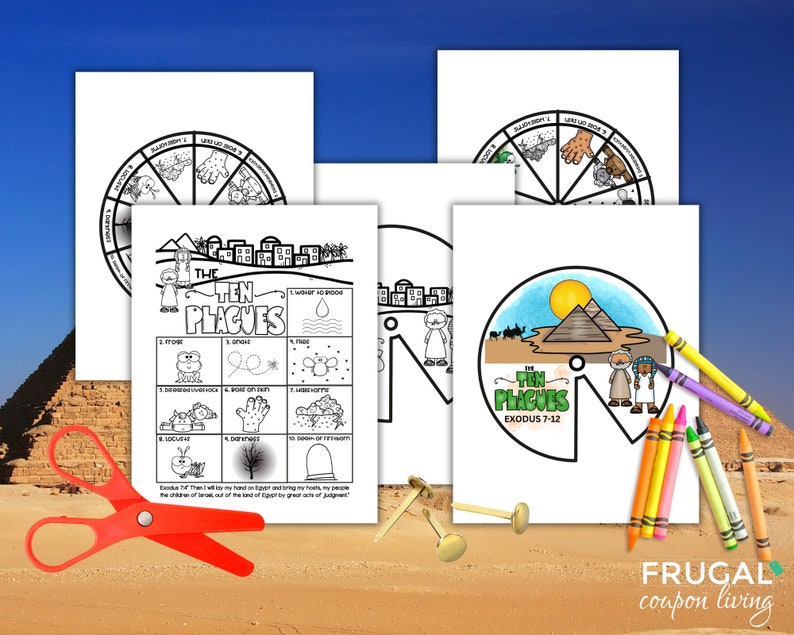 10 Plagues of Egypt Craft Wheel & Coloring Page Printable | Ten Plagues ...